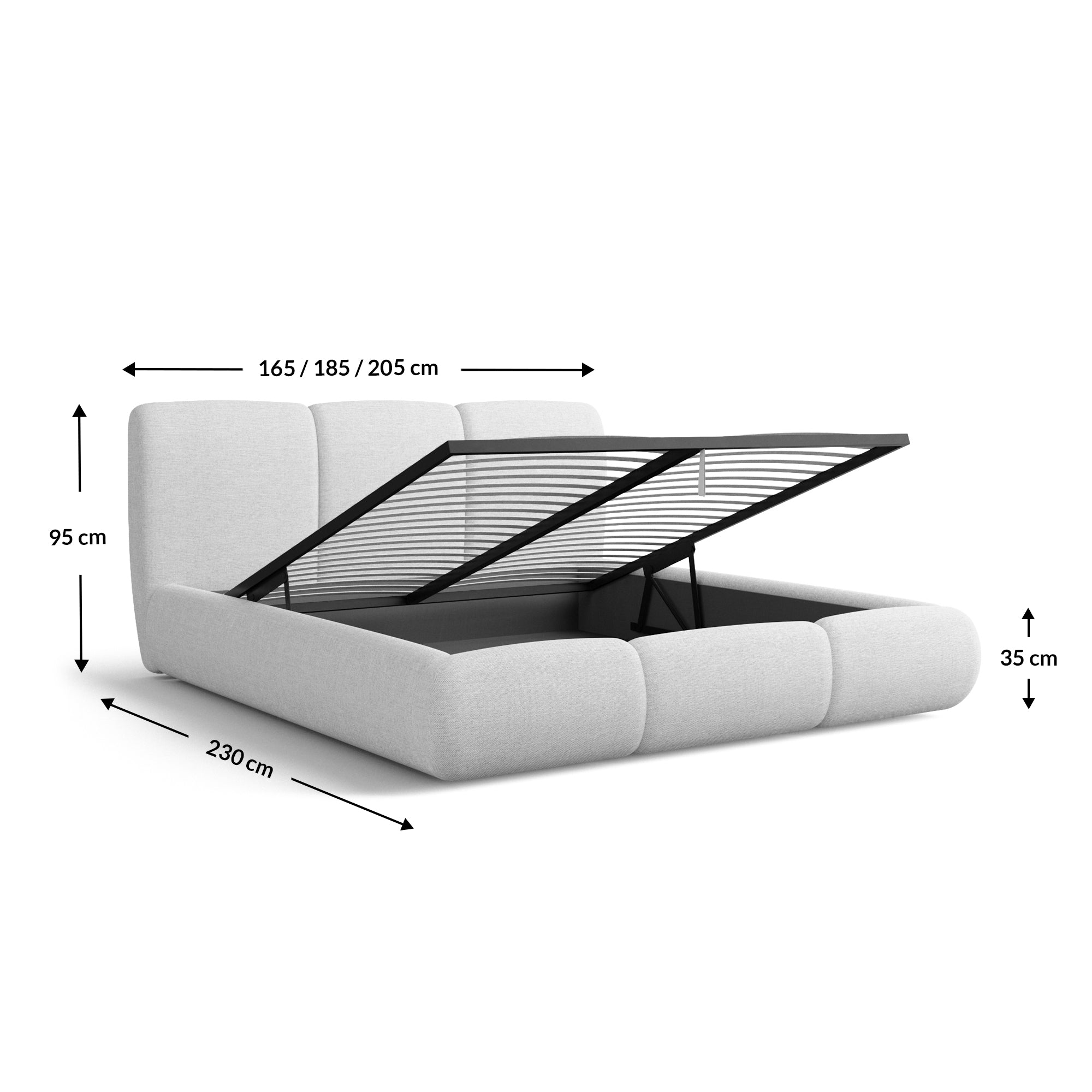 Bed BASOLA with storage function – iconX STUDIOS - Switzerland